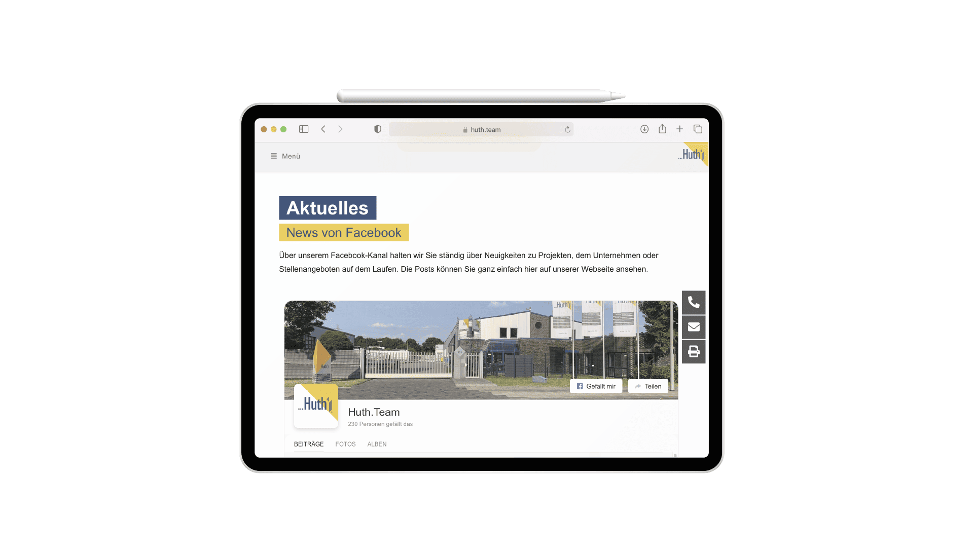 Huth Webseite Content Haus